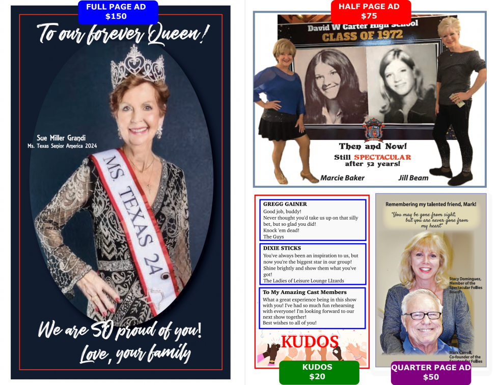 Kudos Program Ads - Spectacular Follies